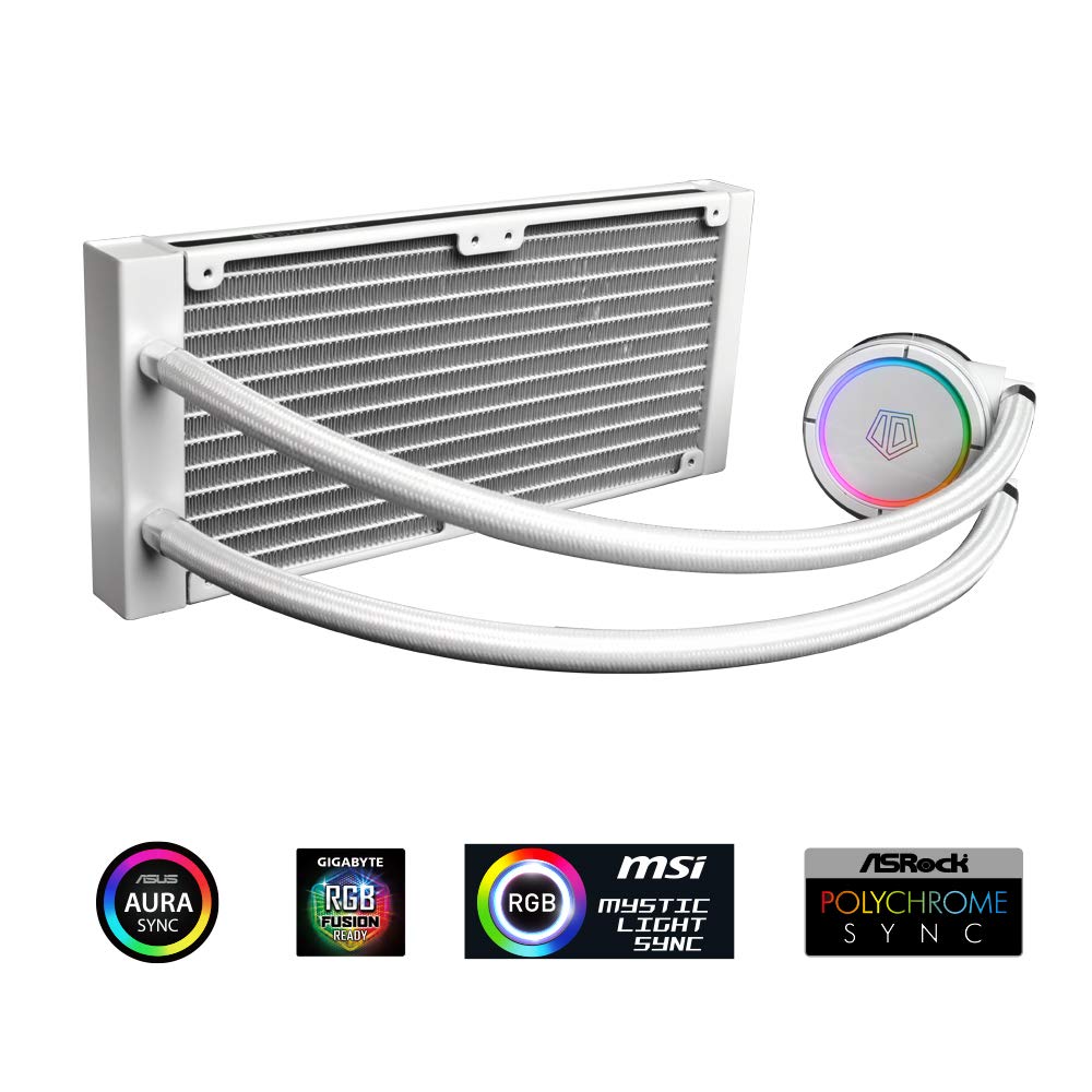 ID-COOLING ZOOMFLOW 240X Snow CPU Water Cooler 5V ARGB AIO Cooler 240mm CPU Liquid Cooler 2X120mm RGB Fan, Intel 1700/1200/115X/20XX, AMD AM4/AM5