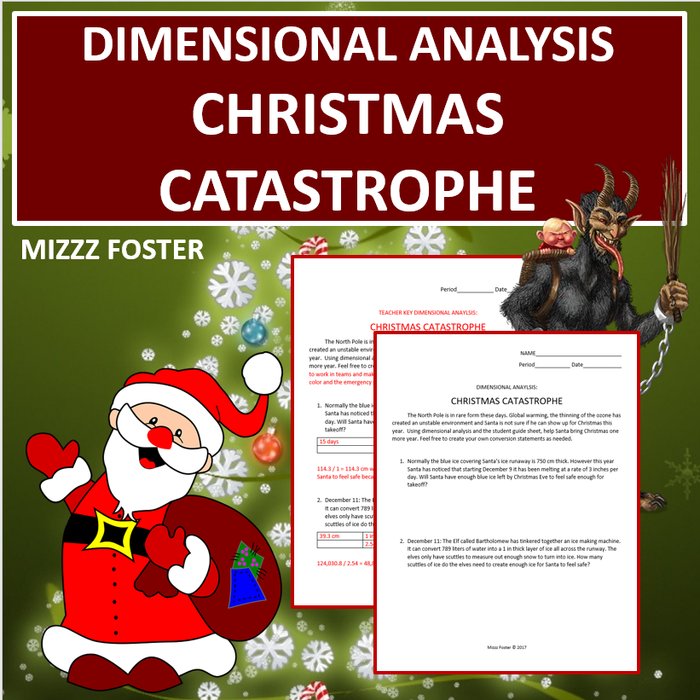 Dimensional Analysis: Christmas Catastrophe (Factor Label Method)