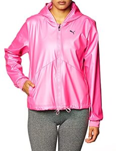 puma women's train warm up shimmer jacket, luminous pink, l