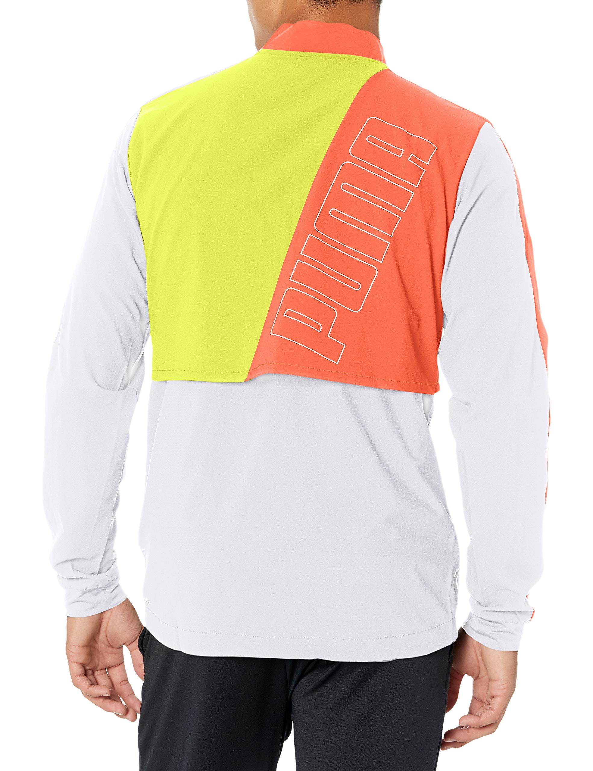 PUMA Men's Run Ultra Jacket, White/Nrgy Peach/Fizzy Yellow, S