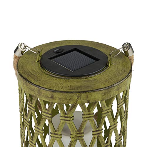 Alpine Corporation QLP1350SLR-HH-TM Alpine Metal Solar Lantern, Gray