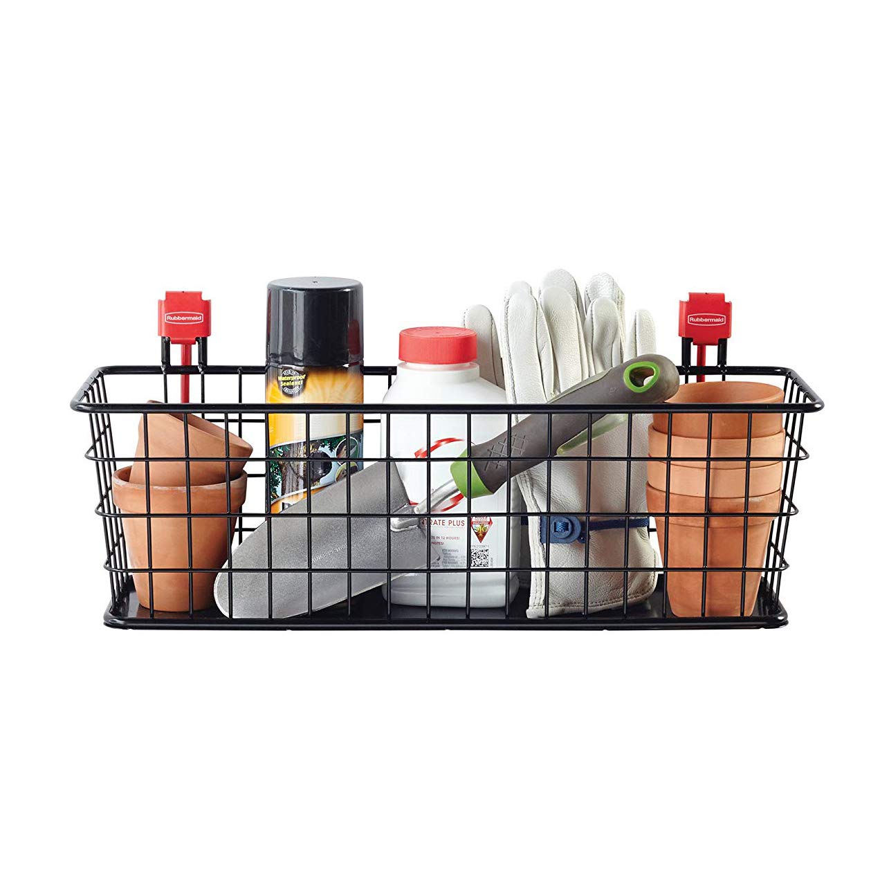 Rubbermaid Outdoor Storage Accessory Shelf (1 Pack); Mounted Basket Organizer (1 Pack); Tool Holder Accessory (1 Pack); 34 Inch Tool Rack (1 Pack)