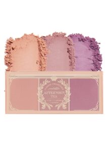 i'm meme palette - afternoon tea blusher | fruit flavor for cheek, soft pink, peach, lavender, 3 shades palette, matte powder blush for face & cheeks, for all skin tones, 0.4oz