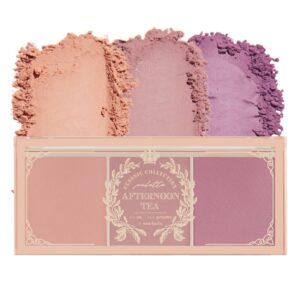 I'm Meme Palette - Afternoon Tea Blusher | Fruit Flavor for Cheek, Soft Pink, Peach, Lavender, 3 Shades Palette, Matte Powder Blush for Face & Cheeks, For All Skin Tones, 0.4oz