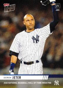 2020 topps now #os-59 derek jeter baseball card - inducted into hall of fame