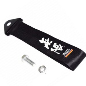 JDM Mugen Power Black Racing Drift Rally Car Tow Towing Strap Belt Hook Universal x1