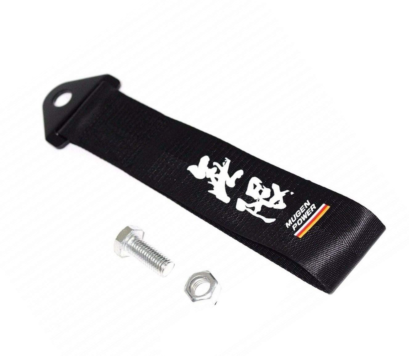 JDM Mugen Power Black Racing Drift Rally Car Tow Towing Strap Belt Hook Universal x1