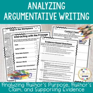 analyzing argumentative writing - test prep packet