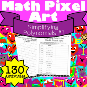 valentine’s day: algebra simplifying polynomials #1 pixel art mystery pics