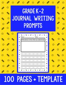 journal writing prompts for grades kindergarten, 1 and 2 - 100 worksheets