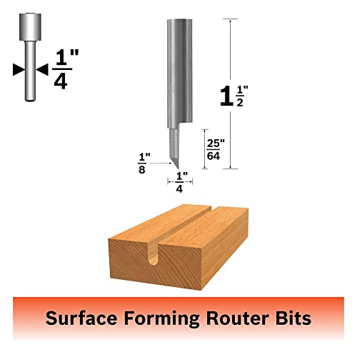 Bosch 85283MC 1/4 In. x 25/64 In. Solid Carbide Veining Router Bit