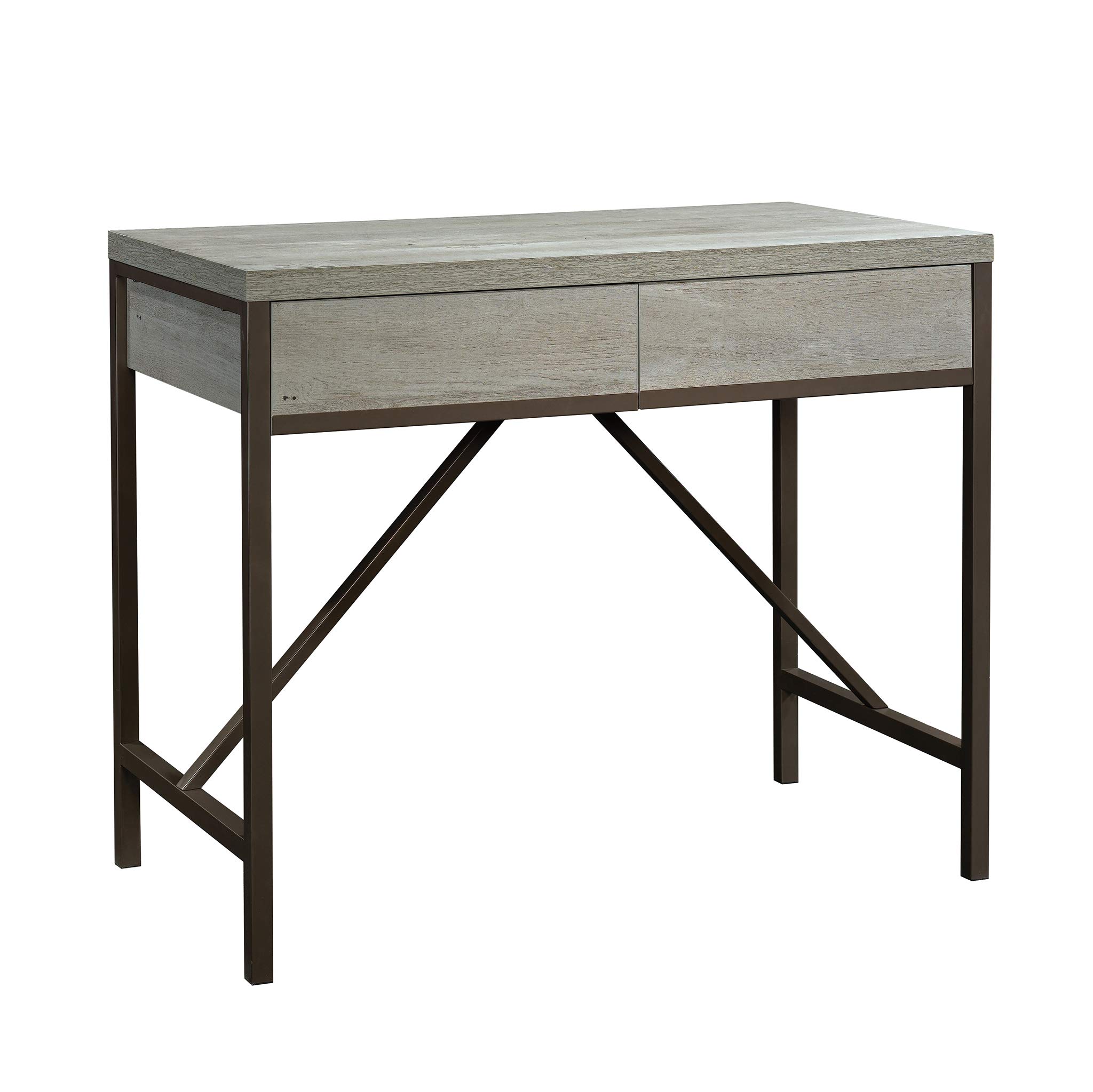 Sauder Manhattan Gate Work Table, L: 44.09" x W: 23.62" x H: 36.06", Mystic Oak Finish