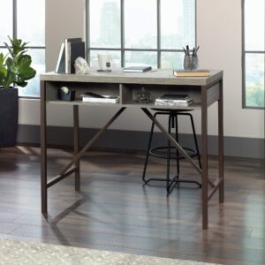 Sauder Manhattan Gate Work Table, L: 44.09" x W: 23.62" x H: 36.06", Mystic Oak Finish