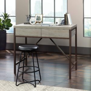 Sauder Manhattan Gate Work Table, L: 44.09" x W: 23.62" x H: 36.06", Mystic Oak Finish