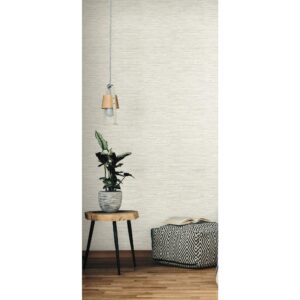 RoomMates RMK11562WP Beige and Gray Faux Grasscloth Non-Textured Peel and Stick Removable Wallpaper,Beige / Grey