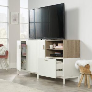 Sauder Anda Norr Credenza, for TVs up to 60", White Finish