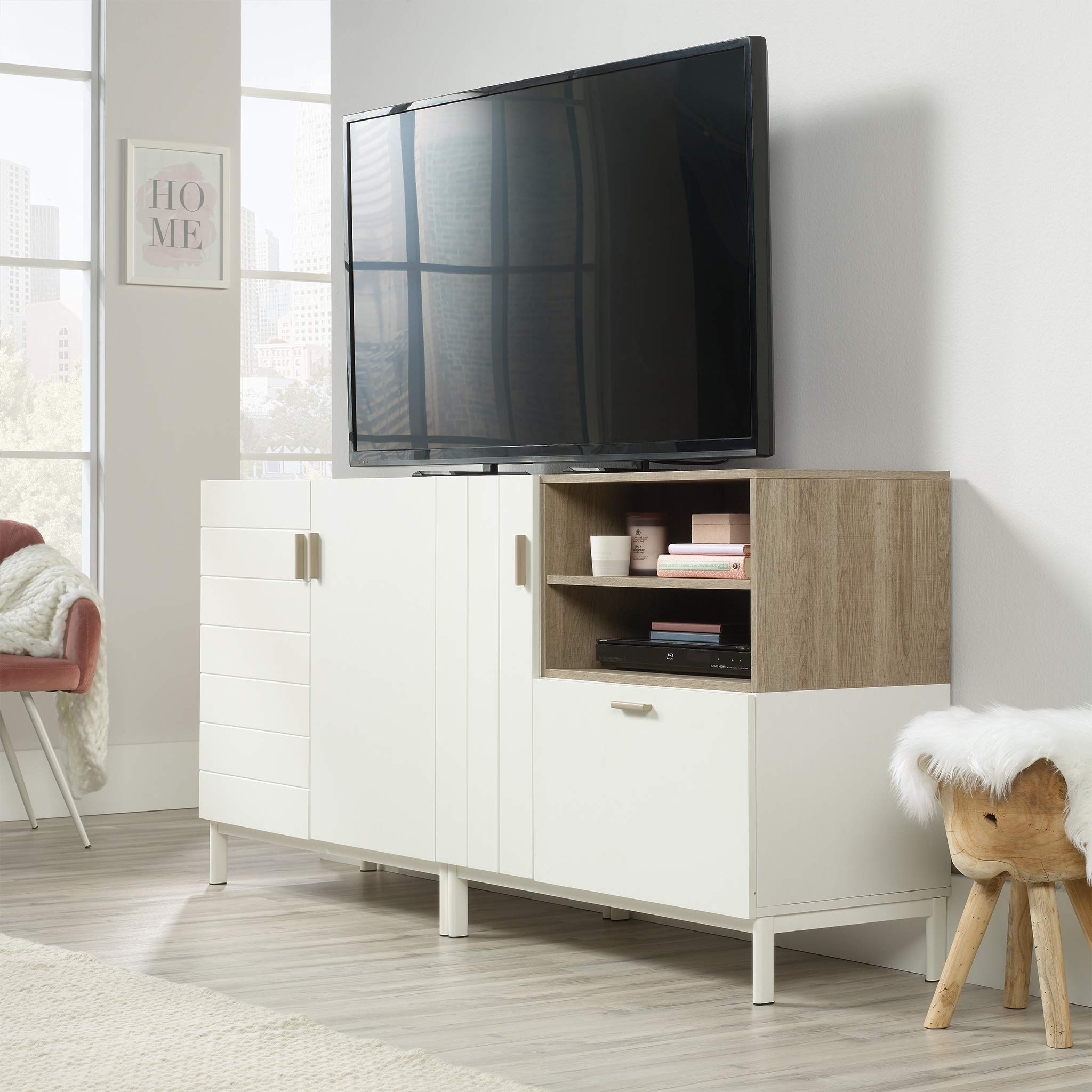 Sauder Anda Norr Credenza, for TVs up to 60", White Finish