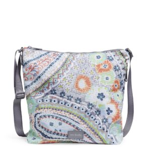 vera bradley women's recycled lighten up reactive hipster crossbody purse, sunny garden, one size