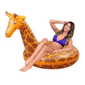 gofloats 'stretch the giraffe' pool float party tube - inflatable rafts, adults & kids