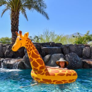 GoFloats 'Stretch the Giraffe' Pool Float Party Tube - Inflatable Rafts, Adults & Kids