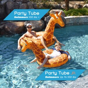 GoFloats 'Stretch the Giraffe' Pool Float Party Tube - Inflatable Rafts, Adults & Kids