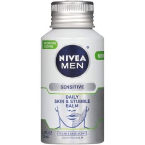 nivea men sensitive skin & stubble balm - mens face lotion for before and after shave – 4.2 fl. oz. bottle