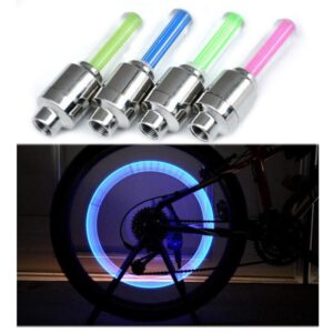 Muranba 2PCS Bike Car Motorcycle Wheel Tyre Valve Cap Flash LED Light Lamp Accessories Blue