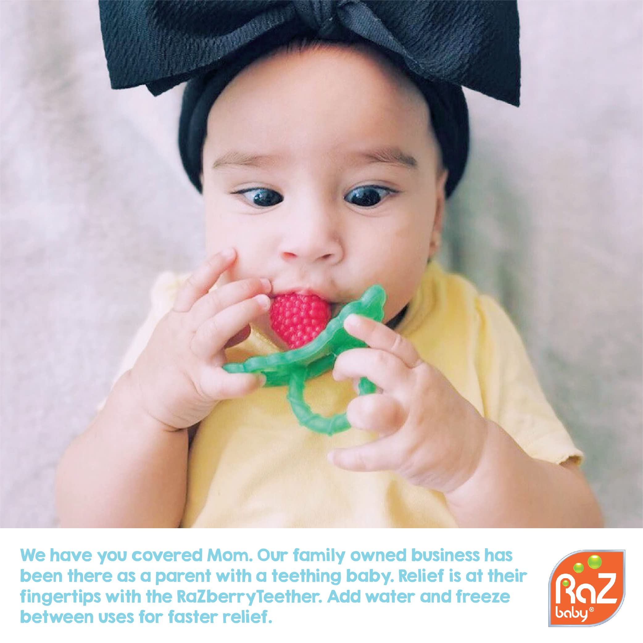 RAZBABY RaZbaby RaZberry Silicone Baby Teether Toy - Berrybumps Soothe Babies Sore Gums - Infant Teething Toy - Hands Free Design - BPA Free - Easy-to-Hold Design - Teething Relief Pacifier - Caramel