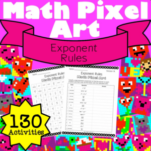 valentine’s day: algebra simplifying exponents pixel art mystery pictures