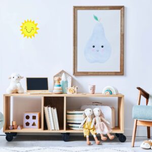 Wallency Sun Wall Decal - Wall Sticker for Kids Room, Bedroom, Kindergarten, School - Nordic Nursery Decor - Peel and Stick, Removable Wall Stickers - Made in The USA (12" x 12", Happy Sun)