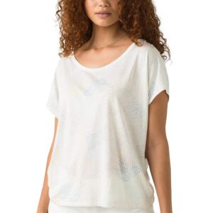 prAna Women's Shady Springs Top, Soft White Dotty, Large