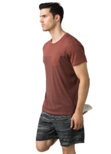 prana men's milo shirt, vino red, small