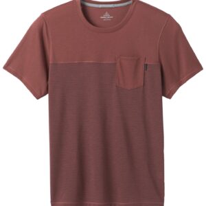 prAna Men's Milo Shirt, Vino Red, Small