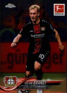 2018-19 topps chrome bundesliga soccer #48 julian brandt bayer 04 leverkusen official german football club trading card from topps