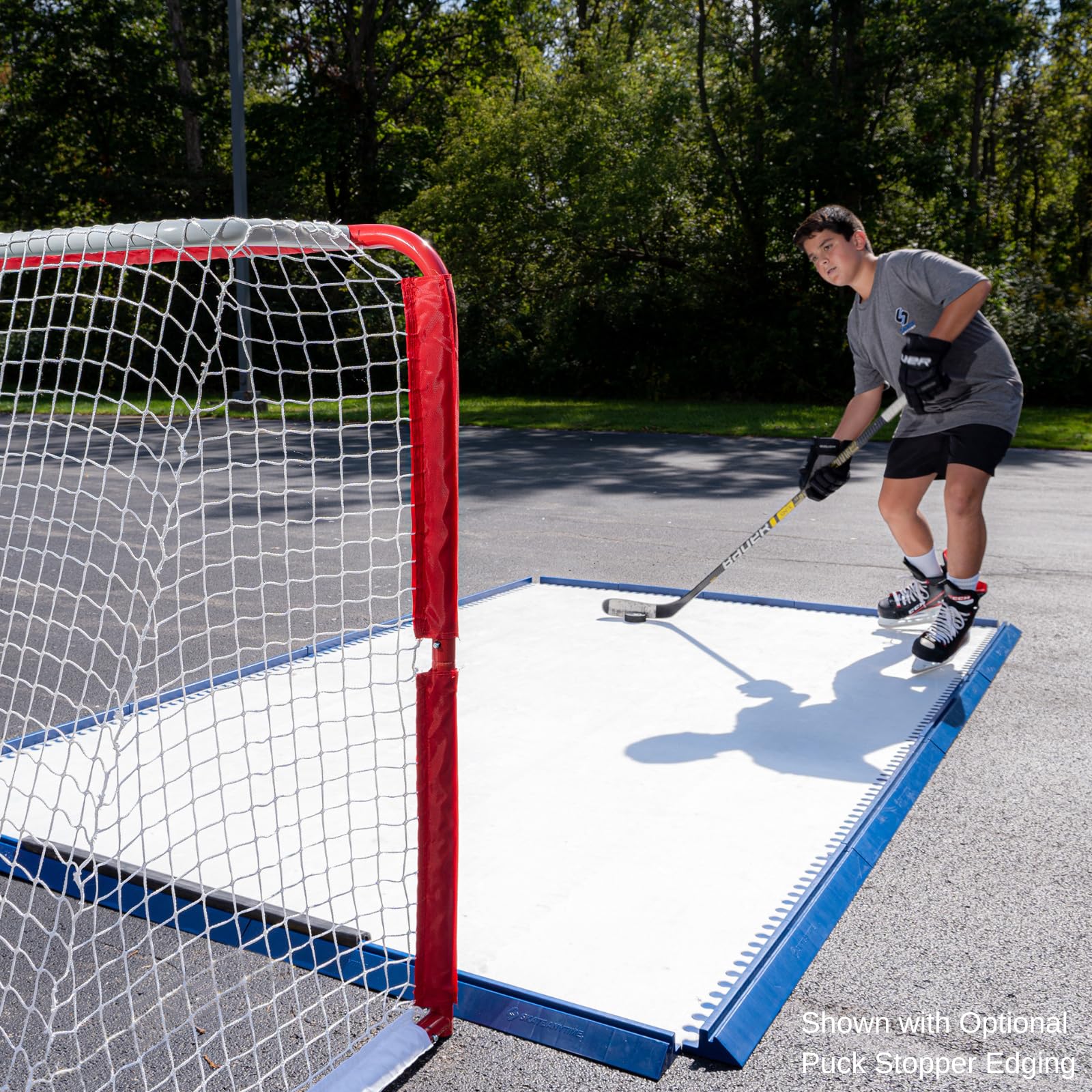 Skate Anytime - Synthetic Ice for Hockey - Skateable Artificial Ice Tiles - Backyard Ice Rink - Expandable (Skateable Synthetic Ice for Hockey Training, Deluxe Starter Kit (20 Panels) 60 sq ft)