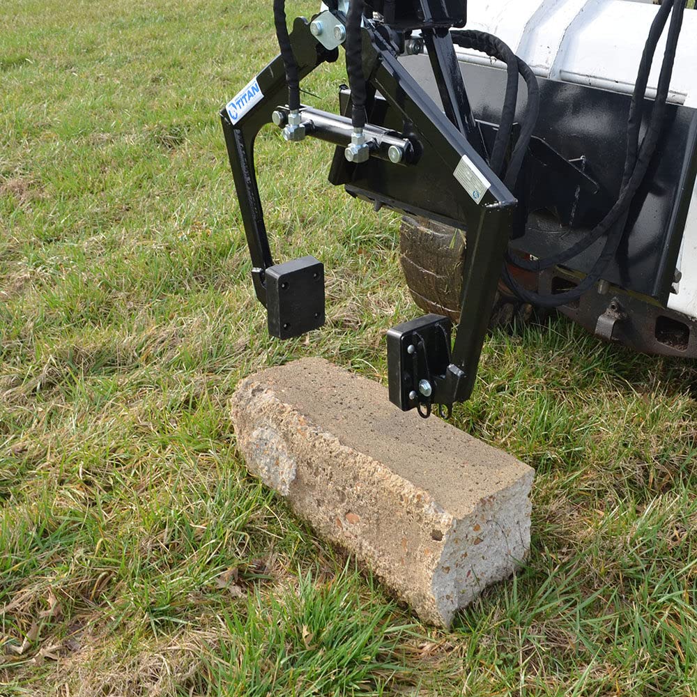 Titan Attachments Mini Skid Steer Hardscape Grapple Claw, Move Hardscape Material, Brick Stacks, Concrete Pavers, Blocks, Boulders, Logs, Grapple Forestry Claw, Toro Dingo Style Hookup