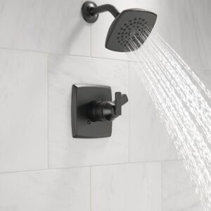 Delta Faucet Ashlyn 17 Series Matte Black Shower Faucet, Tub and Shower Trim Kit with Single-Spray Touch-Clean Matte Black Shower Head, Matte Black T17264-BL (Valve Not Included)