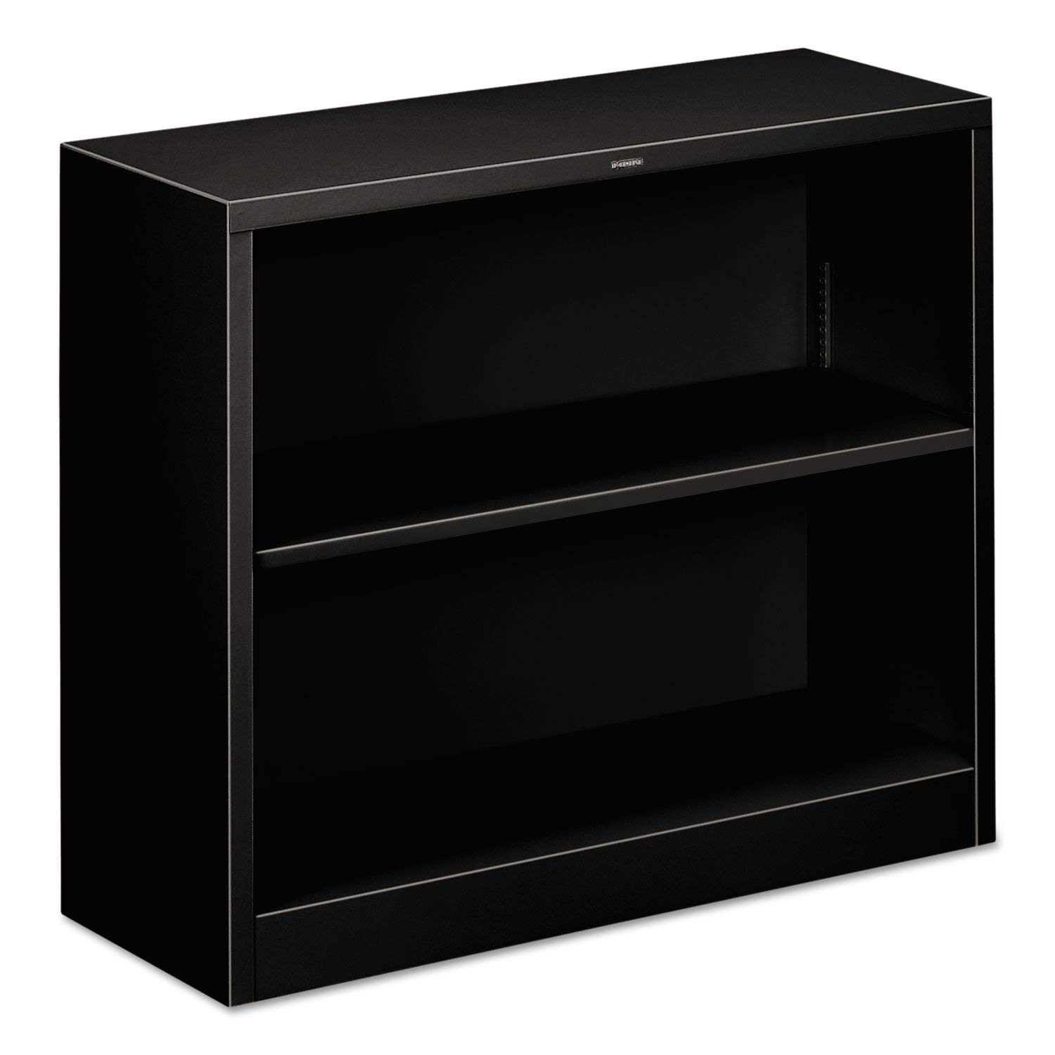 HON Metal Bookcase - Two-Shelf - 34-1/2w x 12-5/8d x 29h - Black / 2 Bookcases