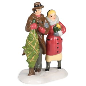 Department 56 Snow Village Accessories Bringing Home The Christmas Tree Figurine, 3.3 Inch, Multicolor