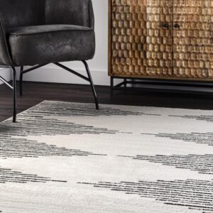 nuLOOM Romina Diamond Stripes Area Rug, 8x10, Grey