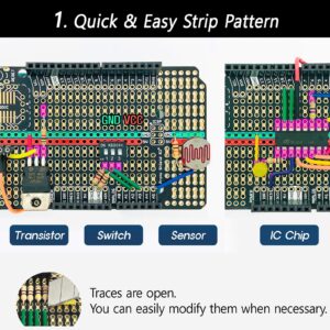 ElectroCookie Proto Shield Kit Compatible with Arduino Uno, Stackable DIY Expansion Prototype PCB (3 Pack)