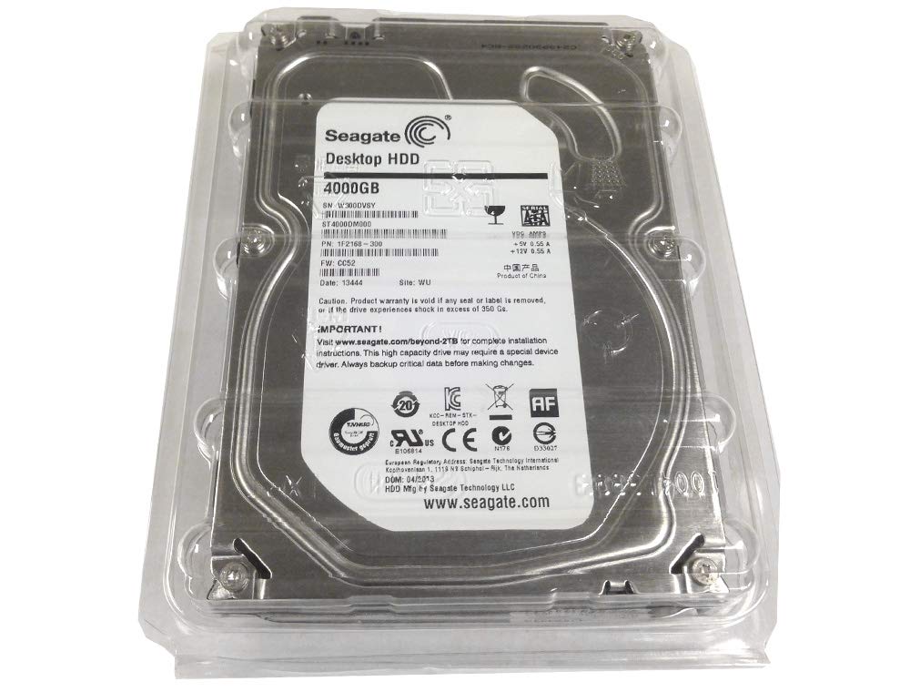 Seagate ST4000DM000 Desktop Hdd 4TB Sata 6GB/s Ncq 64MB Cache 3.5in Internal Bare Drive (Renewed)