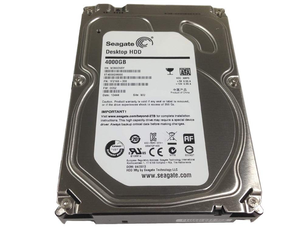 Seagate ST4000DM000 Desktop Hdd 4TB Sata 6GB/s Ncq 64MB Cache 3.5in Internal Bare Drive (Renewed)