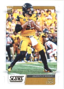 2019 score #334 drew lock rookie missouri tigers football nm-mt