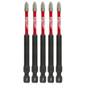 milwaukee shockwave #1 phillips bit pack of 5, 3.5 inch length