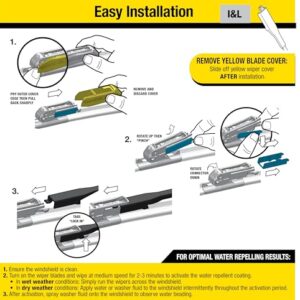 Rain-X 810165 Latitude 2-In-1 Water Repellent Wiper Blades, 22 Inch Windshield Wipers (Pack Of 2), Automotive Replacement Windshield Wiper Blades With Patented Rain-X Water Repellency Formula