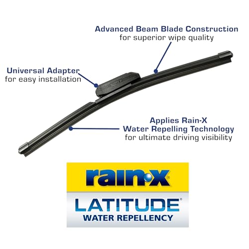 Rain-X 810165 Latitude 2-In-1 Water Repellent Wiper Blades, 22 Inch Windshield Wipers (Pack Of 2), Automotive Replacement Windshield Wiper Blades With Patented Rain-X Water Repellency Formula