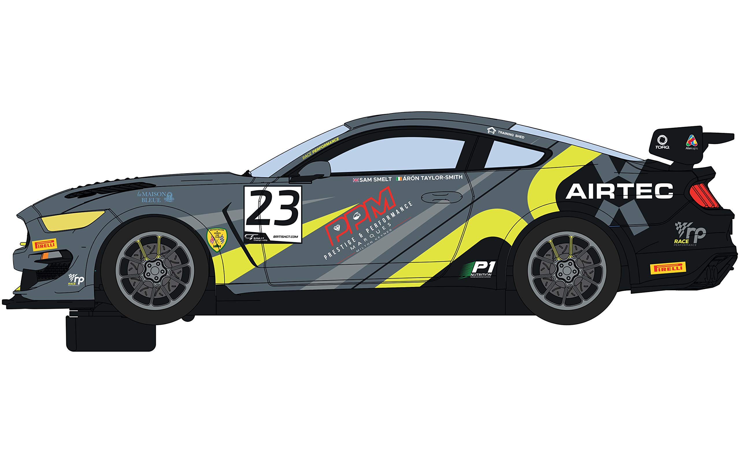 Scalextric Ford Mustang GT4 British GT 2019 1:32 Slot Car C4182