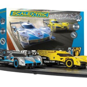 Scalextric Ginetta Racers 1:32 Analog Slot Car Race Track Set C1412T Yellow, Silver & Blue