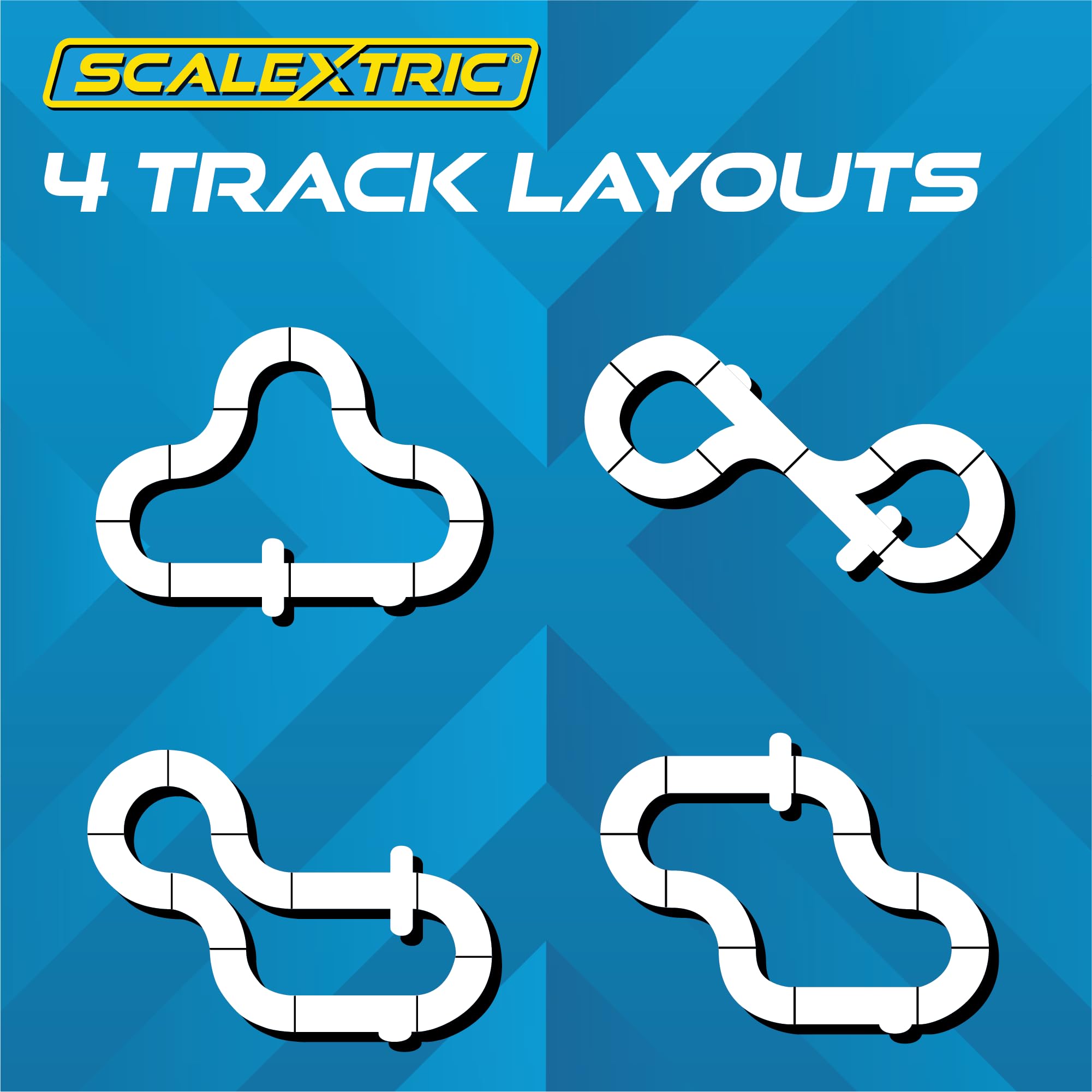 Scalextric Ginetta Racers 1:32 Analog Slot Car Race Track Set C1412T Yellow, Silver & Blue